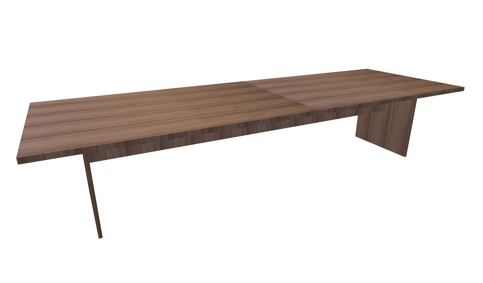 12 FT Modern Walnut Rectangular Conference Table