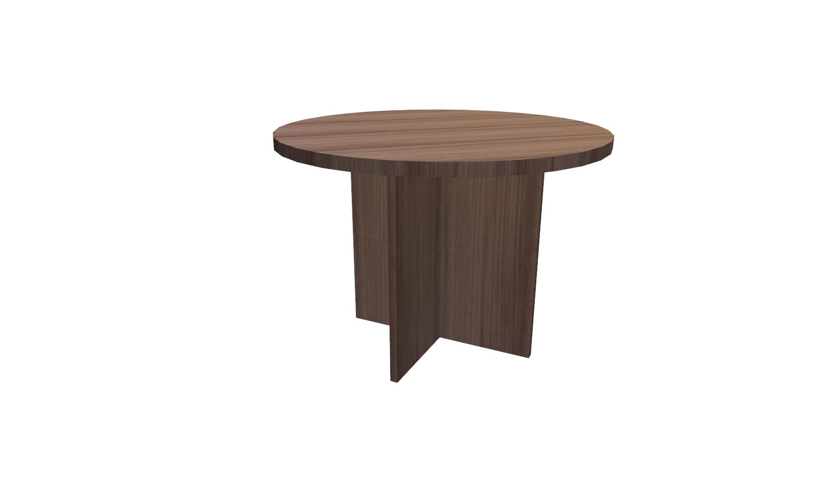 42 Inch Modern Walnut Round Conference Table