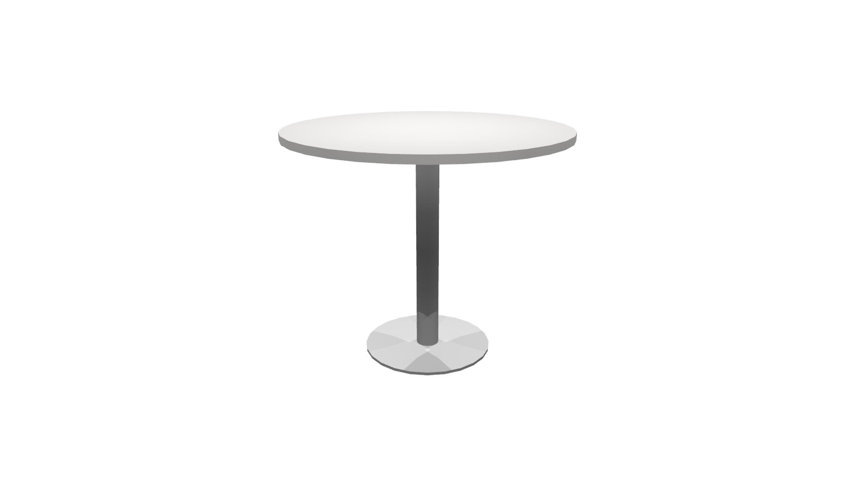 36 Inch Round Conference Table - (White / Brushed Metal)