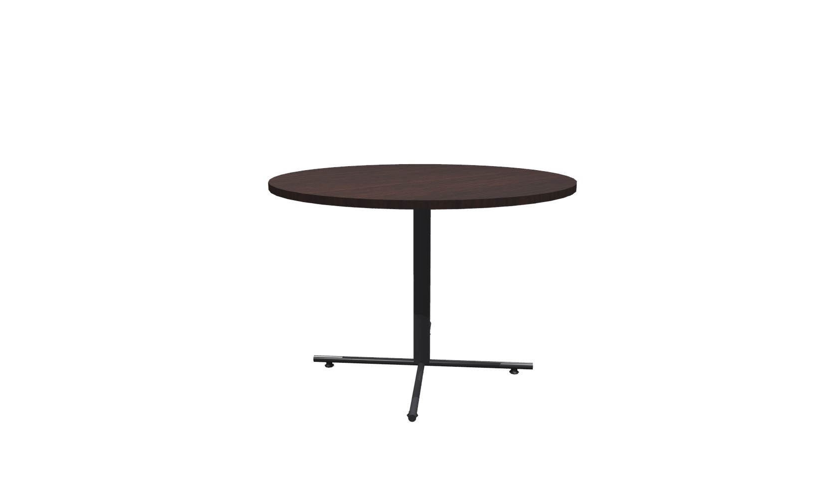 42 Inch Round Conference Table - (Dark Walnut / Black)
