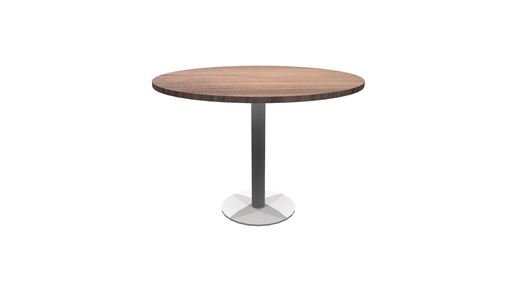42 Inch Round Conference Table - (Modern Walnut / Brushed Metal)