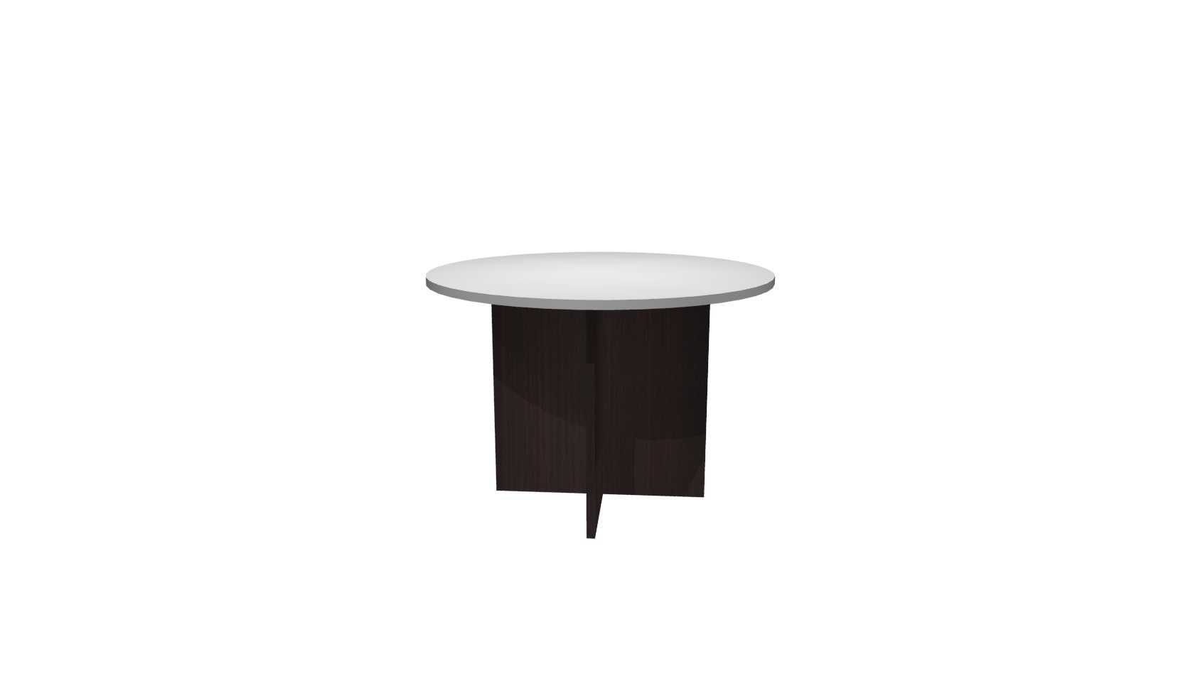 42 Inch Round Conference Table - (White / Espresso)