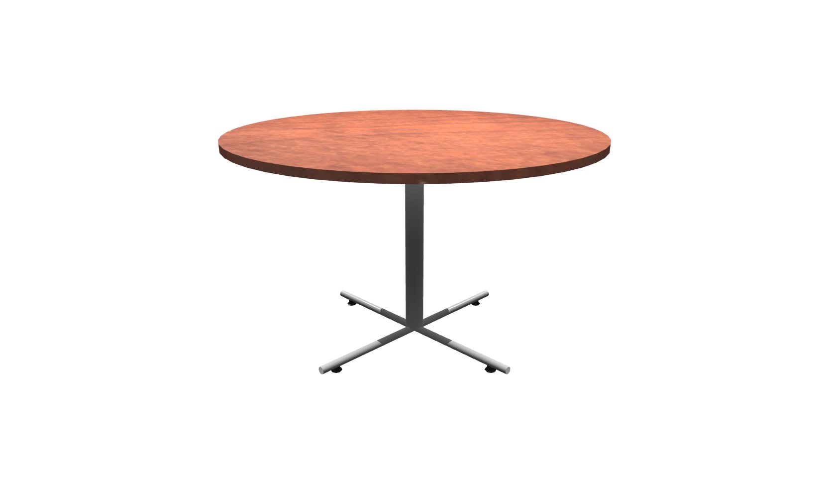 48 Inch Round Conference Table - (Cherry / Chrome)