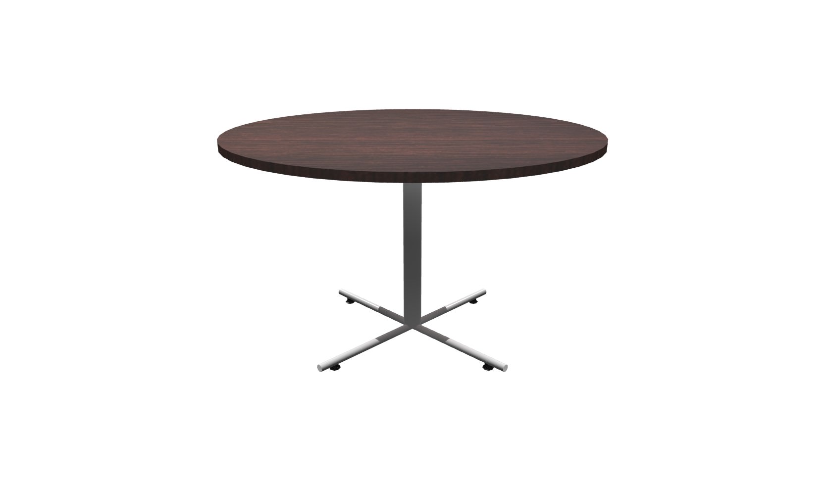 48 Inch Round Conference Table - (Espresso / Chrome)