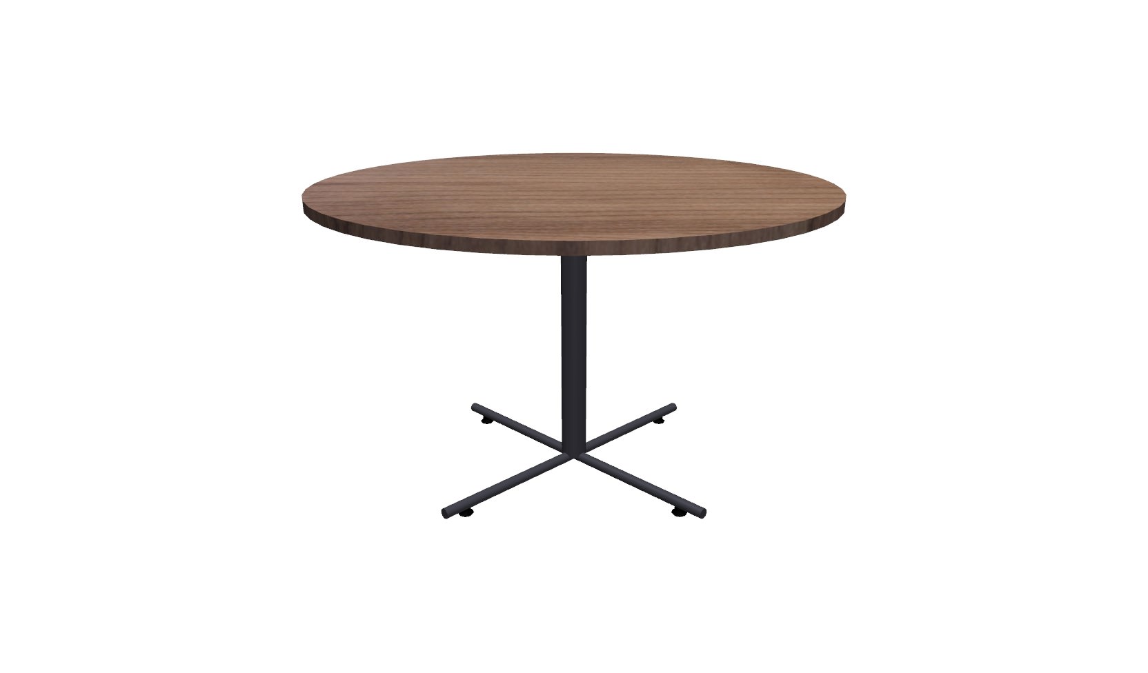 48 Inch Round Conference Table - (Modern Walnut / Black)