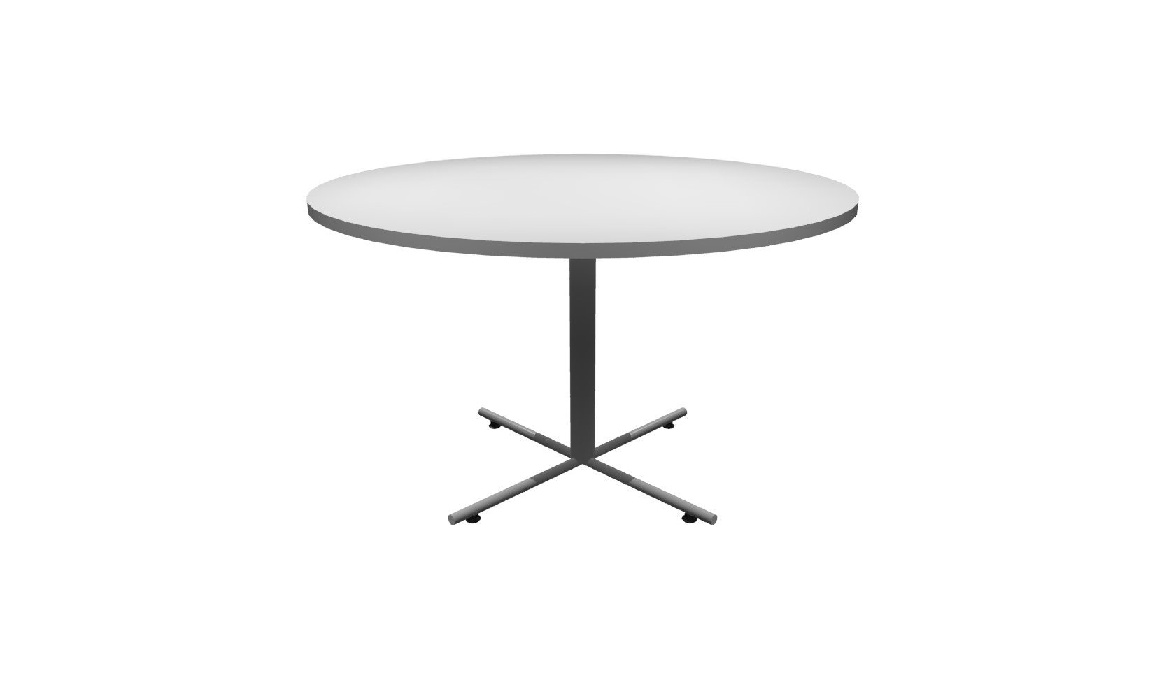 48 Inch Round Conference Table - (White / Chrome)