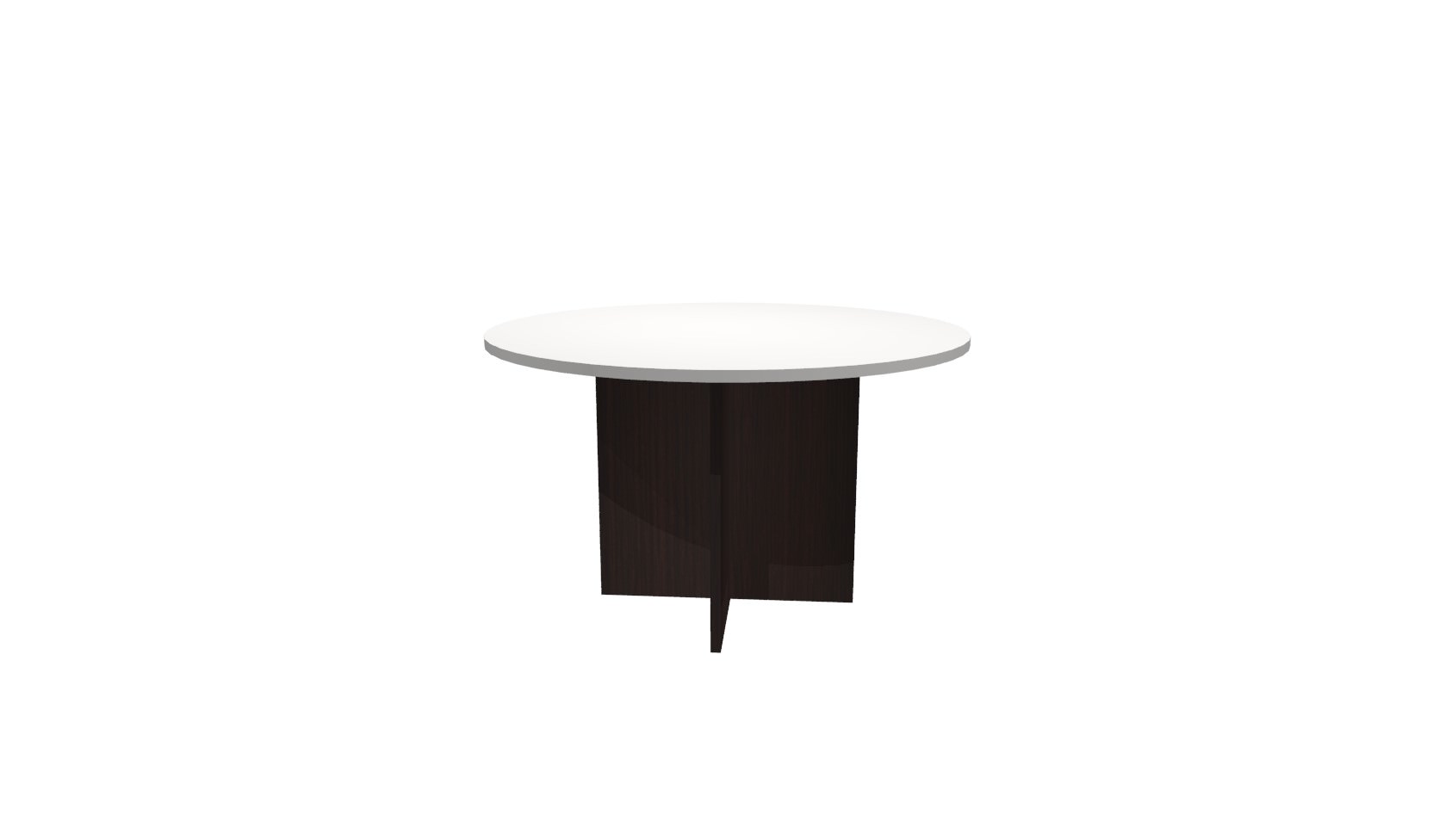 48 Inch Round Conference Table - (White / Espresso)